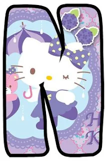Abc de Hello Kitty con Sombrilla. - Oh my Alfabetos!