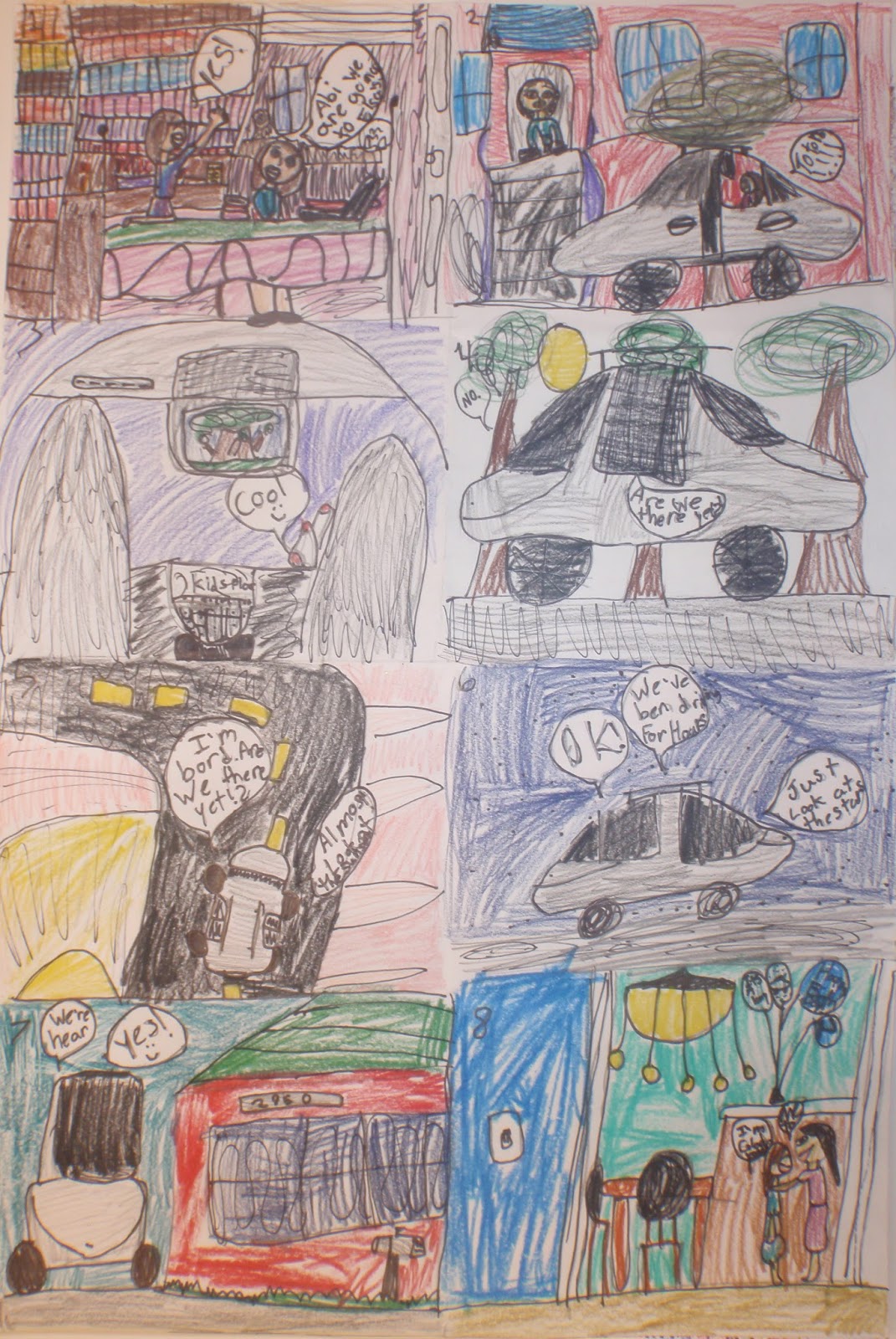 Burr Elementary Art: 1st Grade 8-Panel Comics