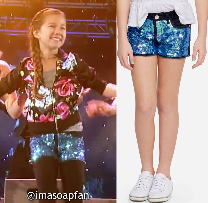Emma Scorpio-Drake's Sequined Denim Shorts at the Nurses Ball - General ...