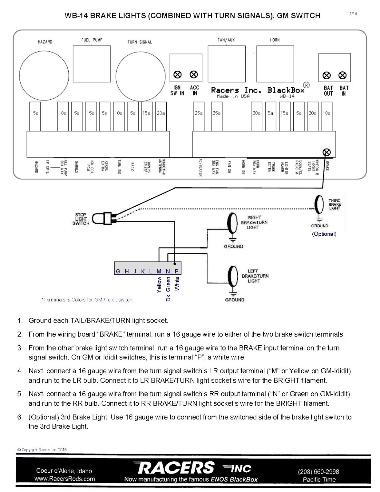 RacersRods: WB-14 Sample Instructions