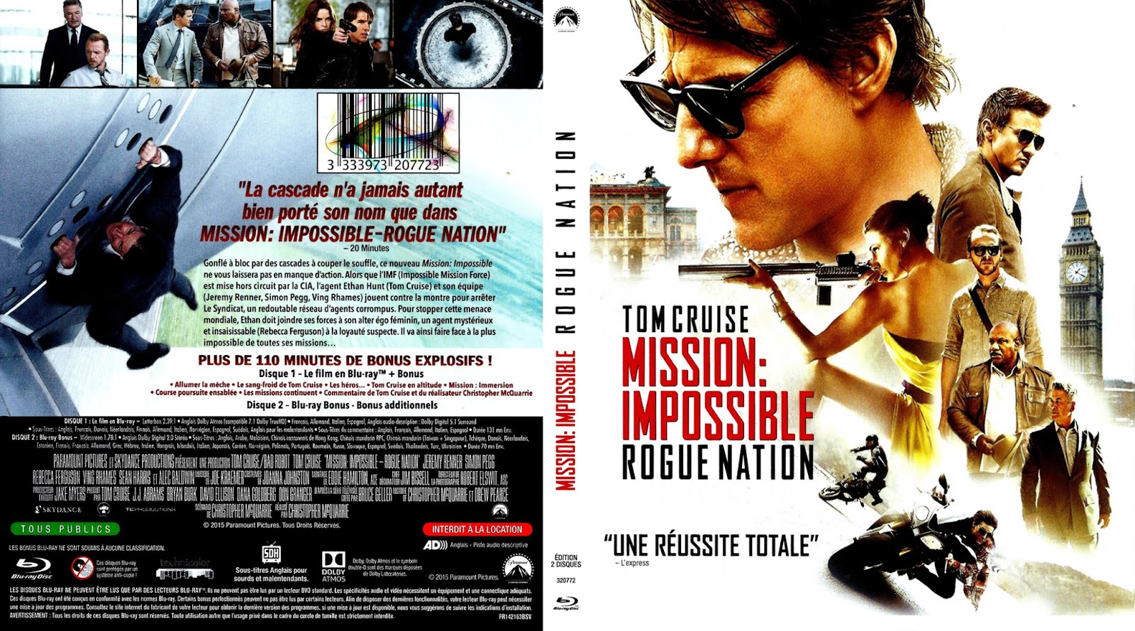 BLU-RAY JAQUETTES BLU-RAY: Mission : Impossible Rogue Nation