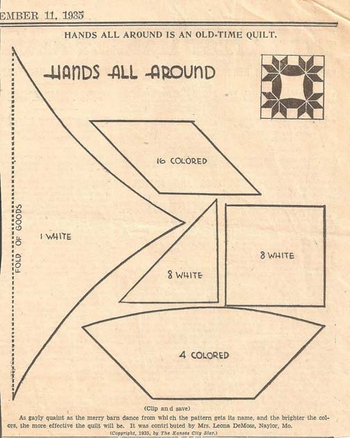 Cloud of Quilt Patterns: Hands All Round