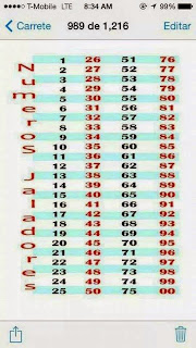 El Maestro,Victor y sus numeros perfectos: Tabla de numeros jaladores