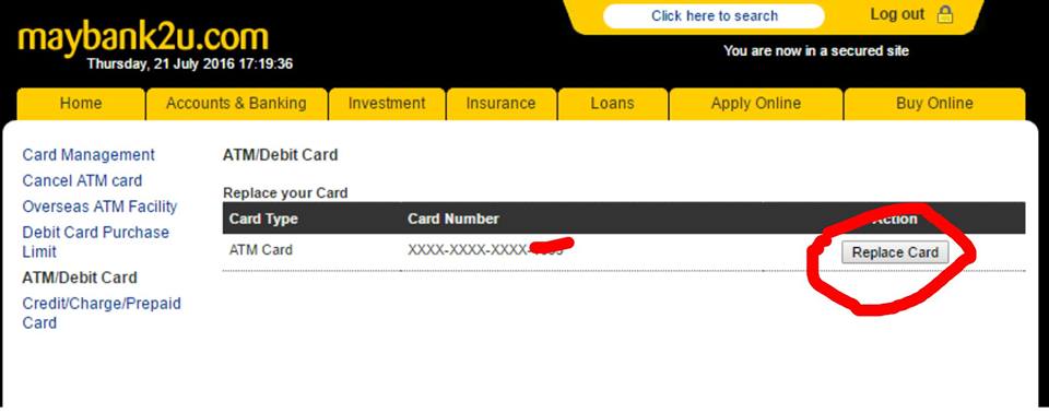 Penukaran Kad Bank Maybank MyDebit Paywave