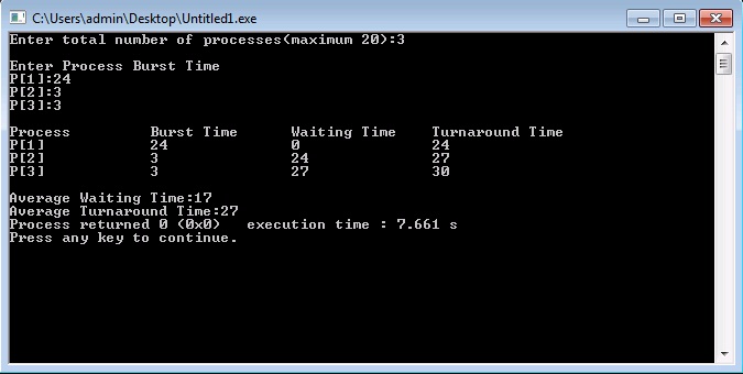 C C Program For First Come First Served Fcfs Scheduling Algorithm