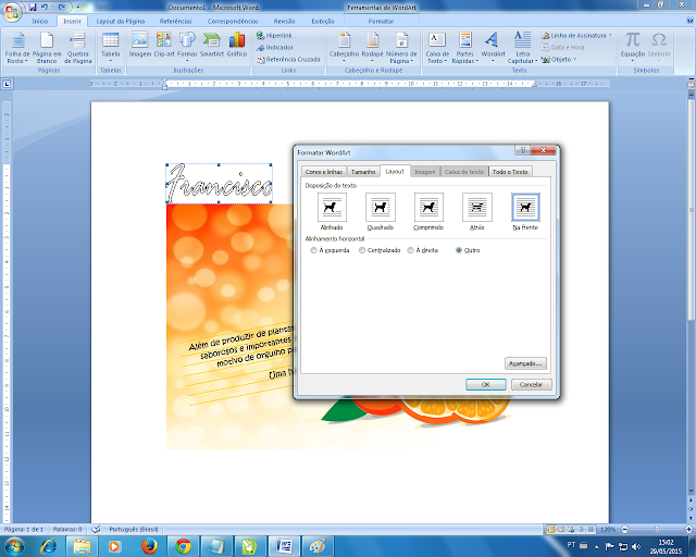 Personalize seu cartão no Word e no Paint