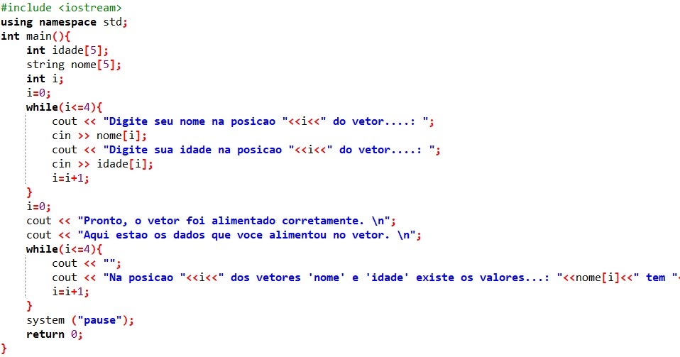 Bit da Educação : Aula 26 - C++ - Dois Vetores unidimensionais com Loop ...