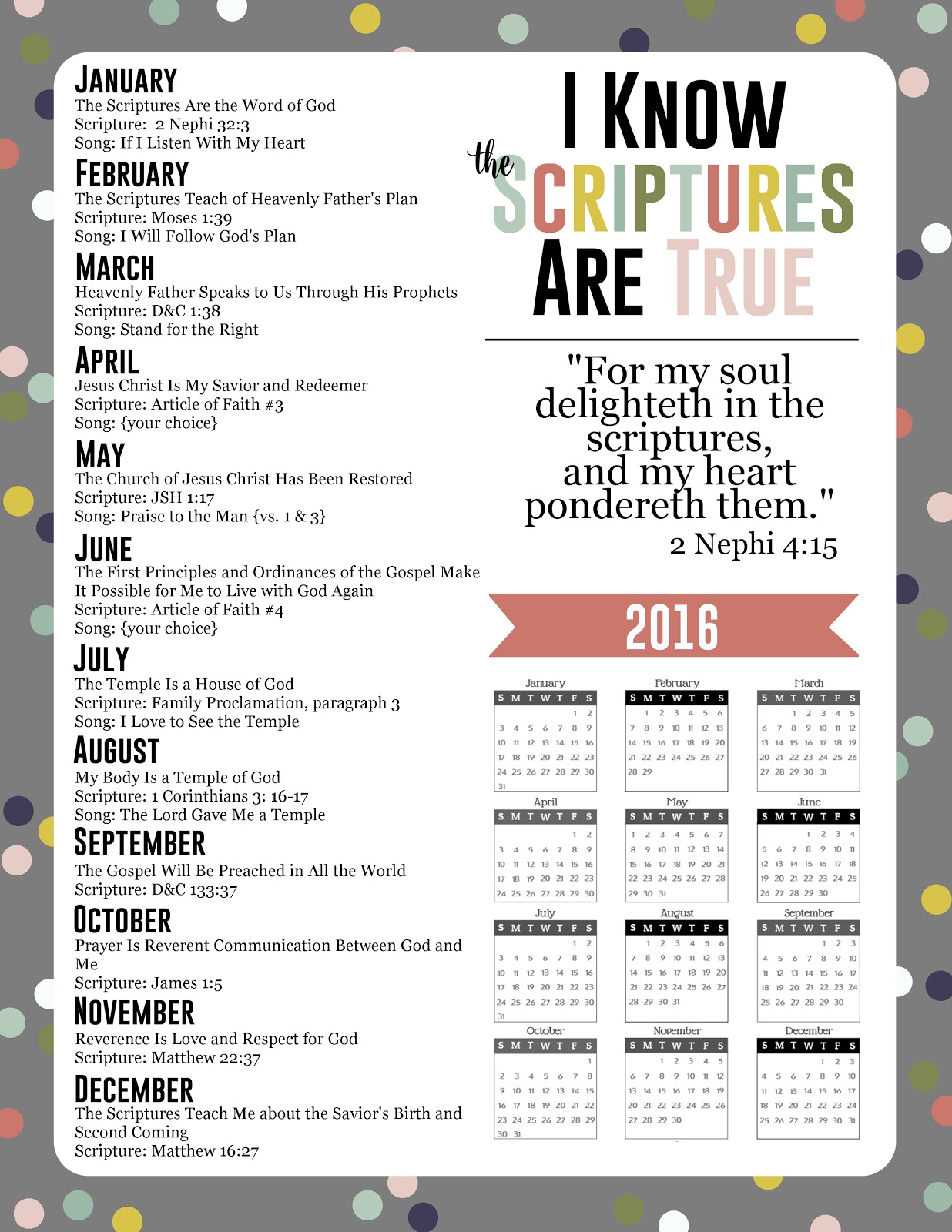 My 3 Monsters: 2016 LDS Primary and Youth Theme Binder Cover Printables