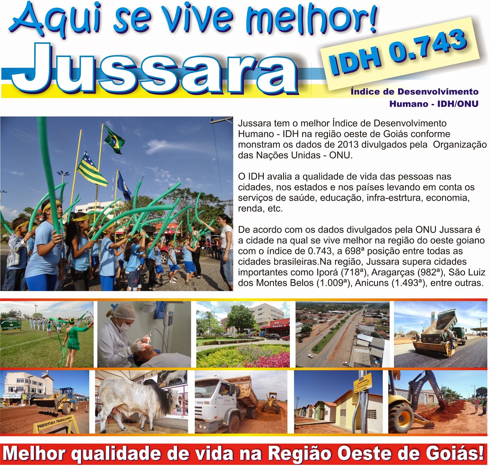 Notícias de Jussara: AQUI SE VIVE MELHOR! - JUSSARA TEM O MELHOR IDH DA ...