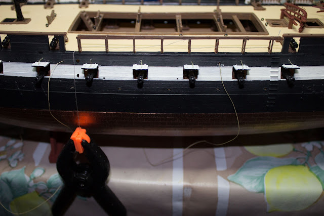 Sailing Ship Models: USS Constitution - Admidship Rails