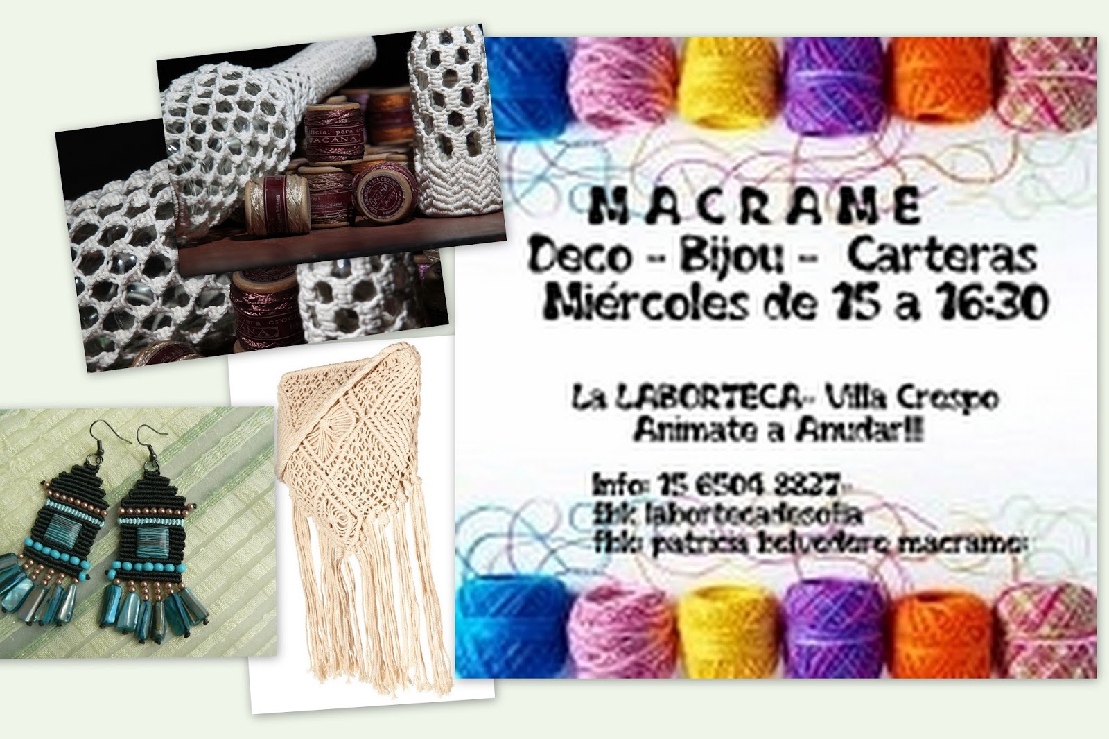 Patricia Belvedere Macramé - MAKRAMA : COMIENZAN LAS CLASES DE MACRAME 2016