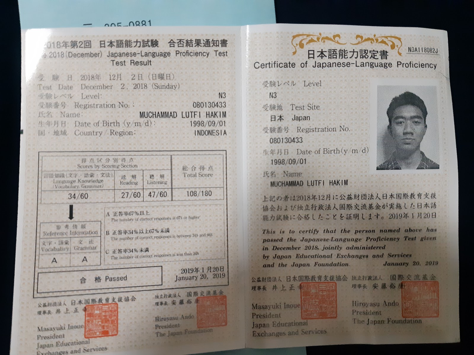 LULUS JLPT N3 ~GA, BAKA DESU - Muchammad Lutfi's Blog