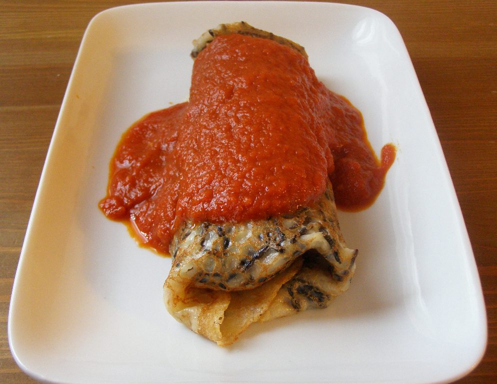 maple•spice: Wild Rice Crêpes with Chickpeas, Mushrooms and Spinach ...