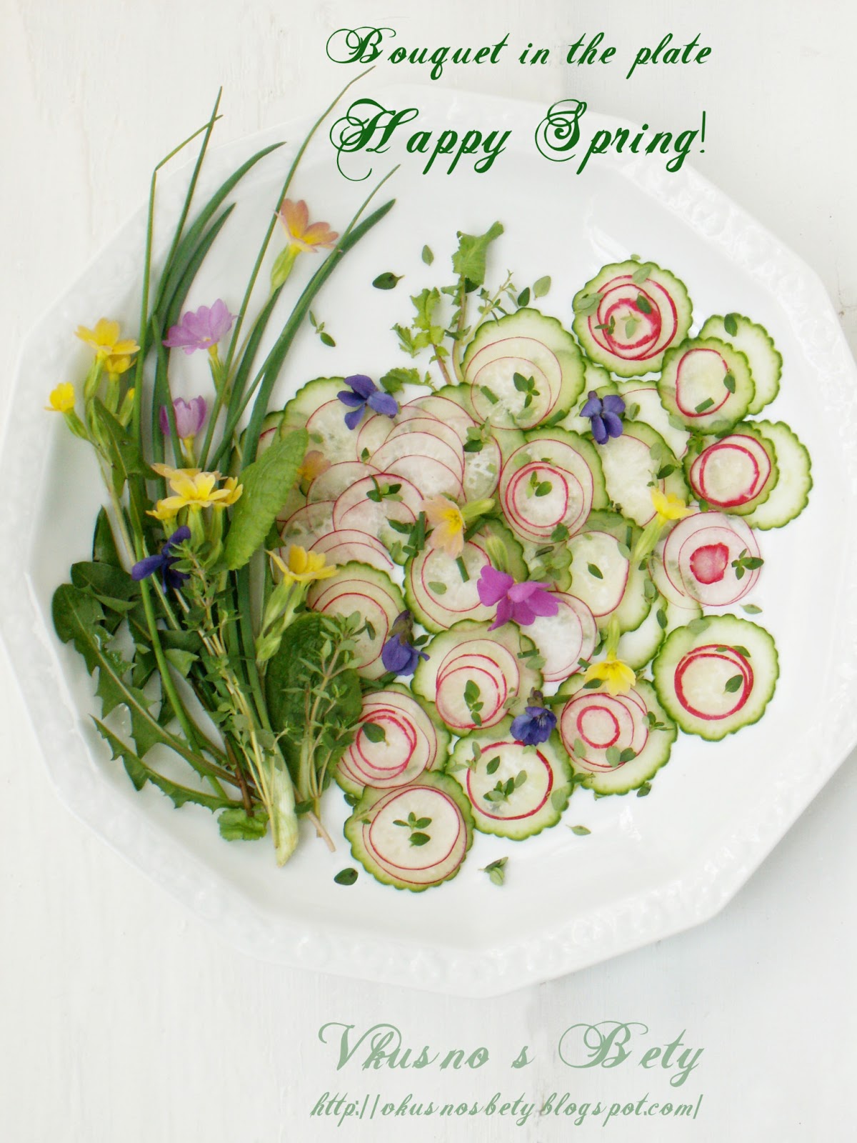 Букет в чинията.Честита пролет! - Bouquet in the plate. Happy Spring!