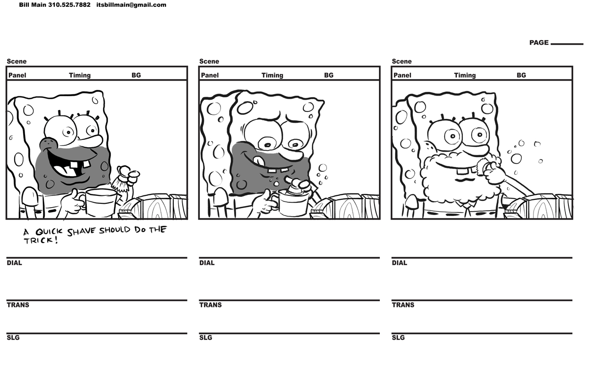 Bill Main Illustration: SpongeBob Squarepants Storyboards
