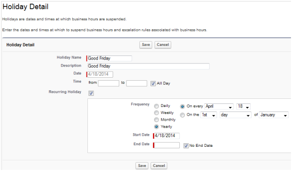Holiday settings in salesforce. ~ Salesforce Tutorials