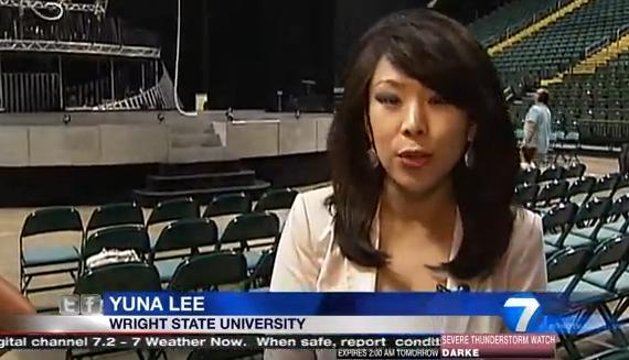 Attractive American News Personalities: WHIO Yuna Lee in Peach Blouse