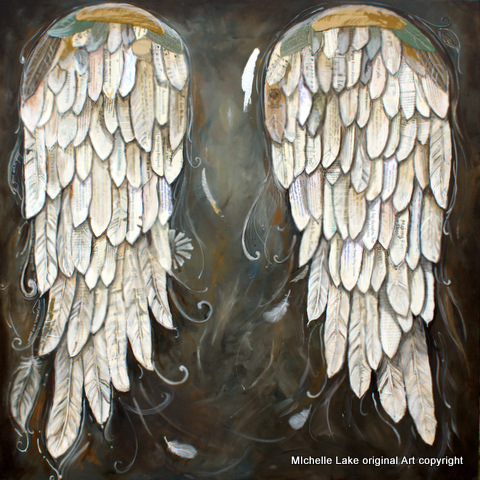 Michelle Lake Artist : Angel Wings Painting