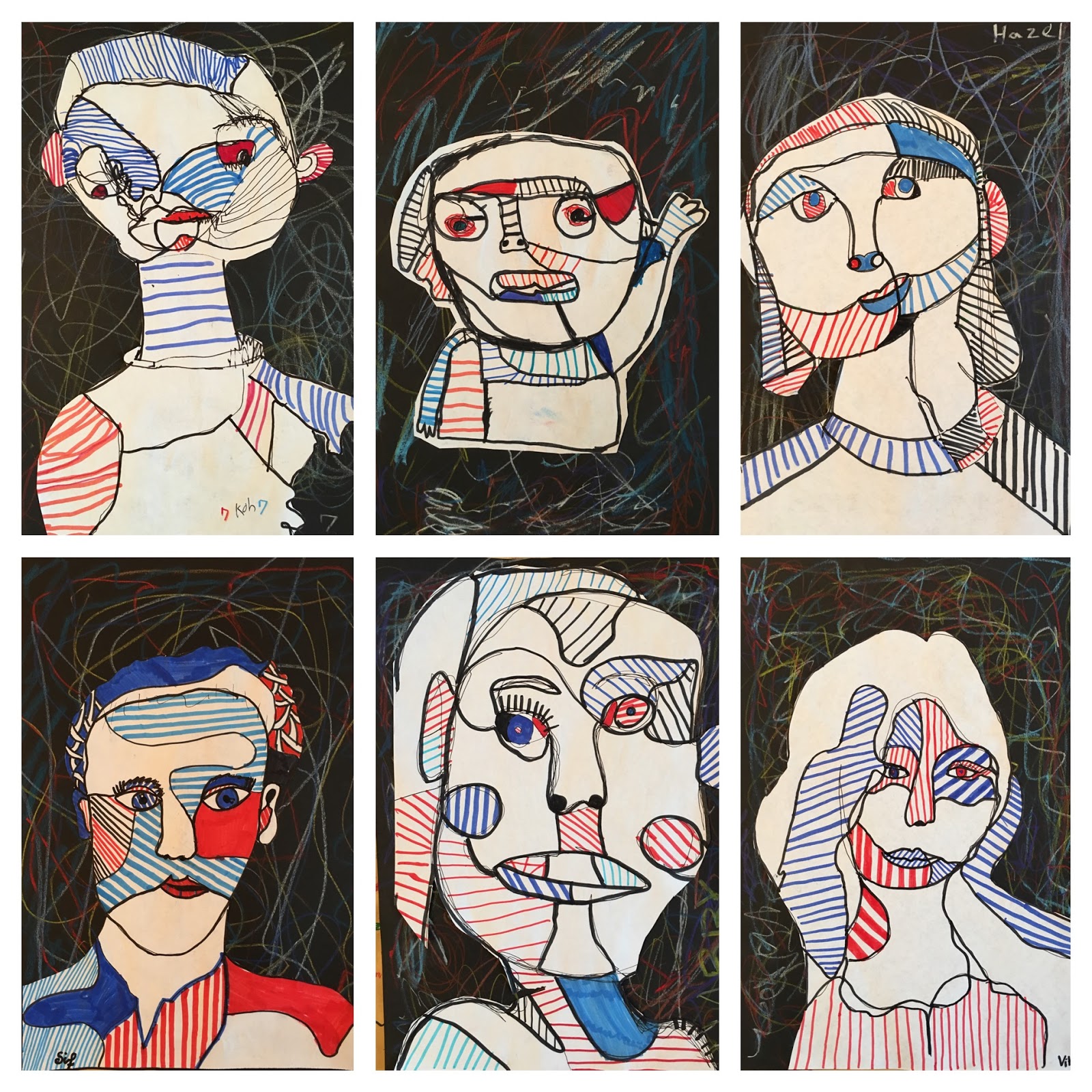 Art Room Britt: Jean DuBuffet Spontaneous Continuous Line Portrait Drawing