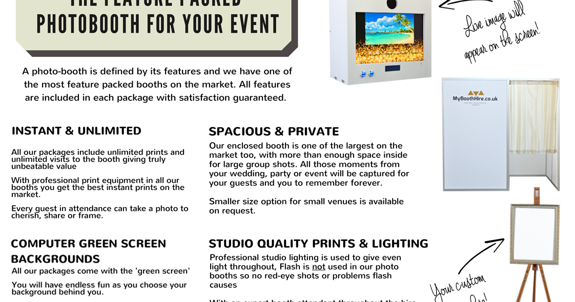 Photo Booth Hire North West Lancashire: Booth Features