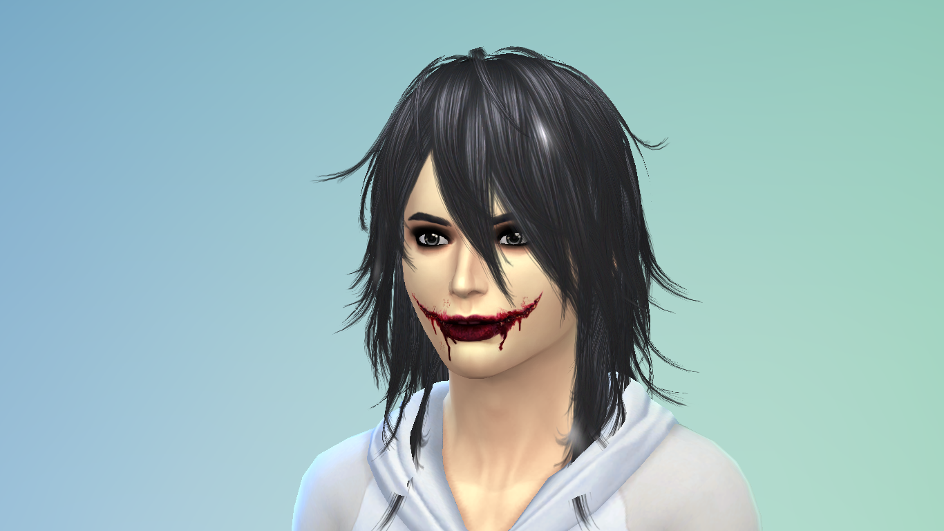 Filmowo i Simsowo - na fioletowo : The Sims 4 CAS - Jeff The Killer