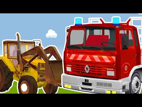 Excavator Fire Engine Finger Family Nursery Rhymes for Children ...