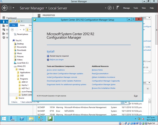 JamesPCSchool: SCCM Chapter 6 - Install SCCM 2012 R2