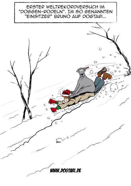 Dogtaris Cartoons: Doggen Rodeln