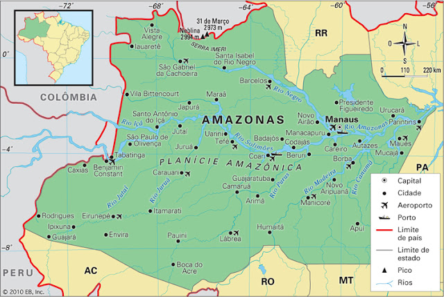 Blog de Geografia: Mapa do Amazonas