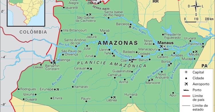 Blog de Geografia: Mapa do Amazonas