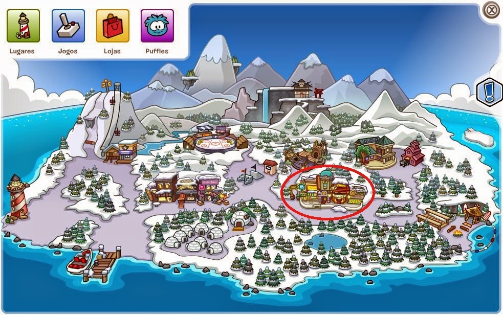 Club Penguin Aloha: Mapa do Club Penguin Atualizado!