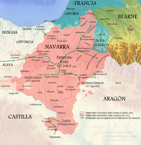 6 - NOSSO MUNDO - 1501 a 1800 : 1512- Pamplona (Espanha) - Conquista de ...