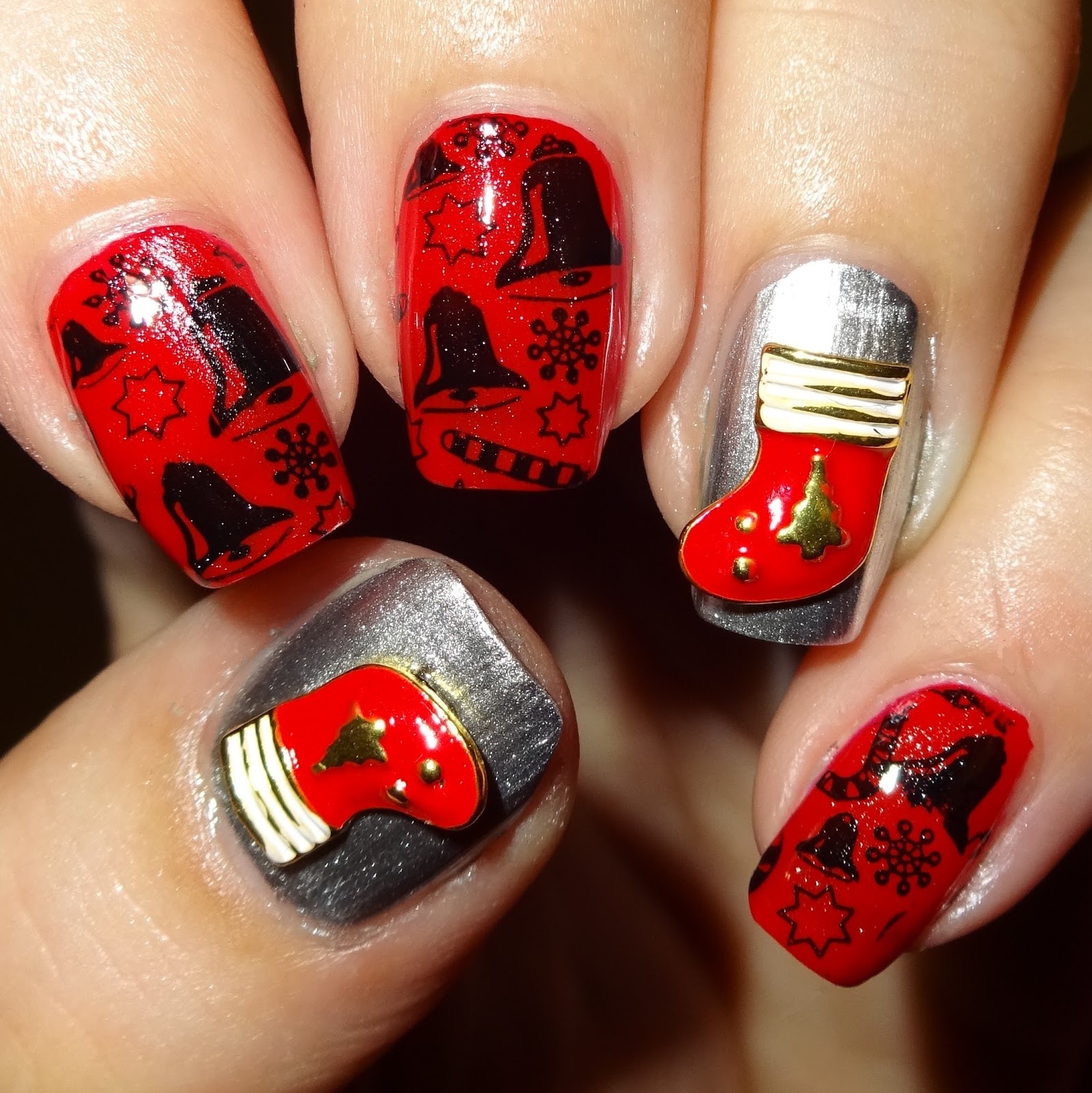 Wendy's Delights: Red Christmas Stocking Nail Decorations from Charlies ...