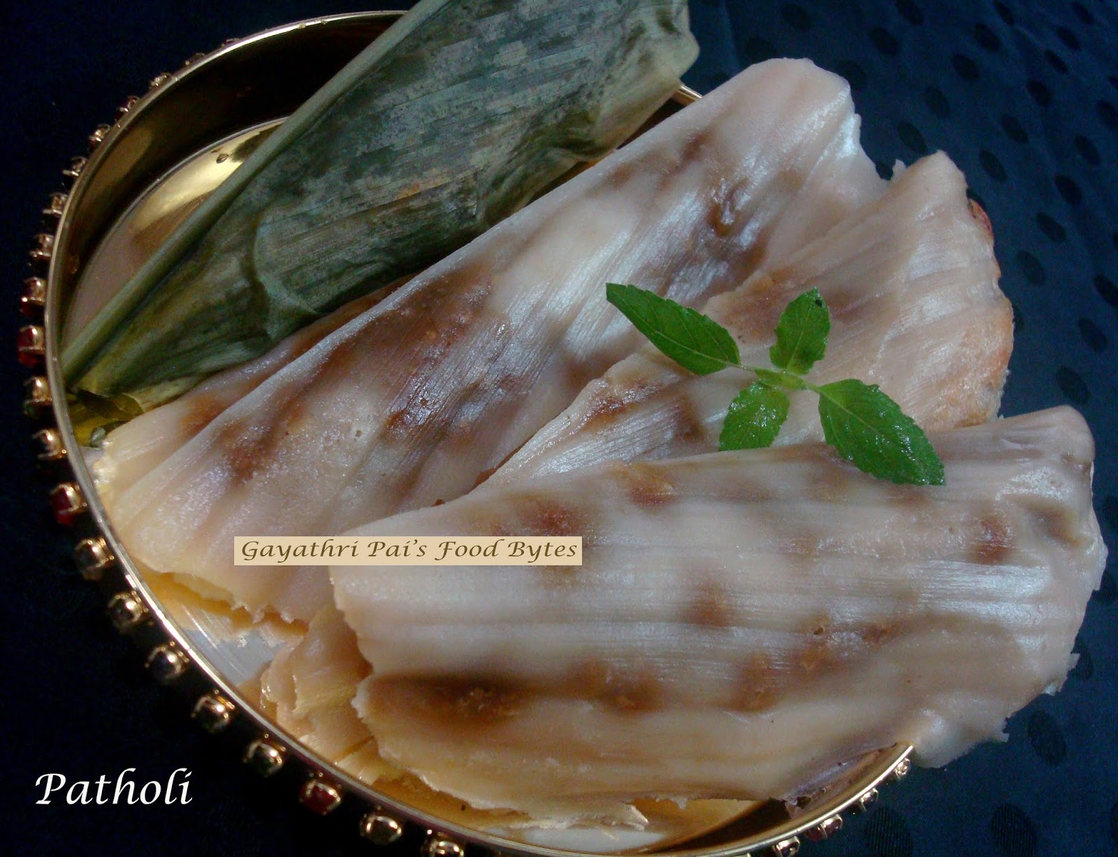 Gayathri Pai's Food Bytes: Patholi-Sweet Dumplings on Turmeric Leaves.