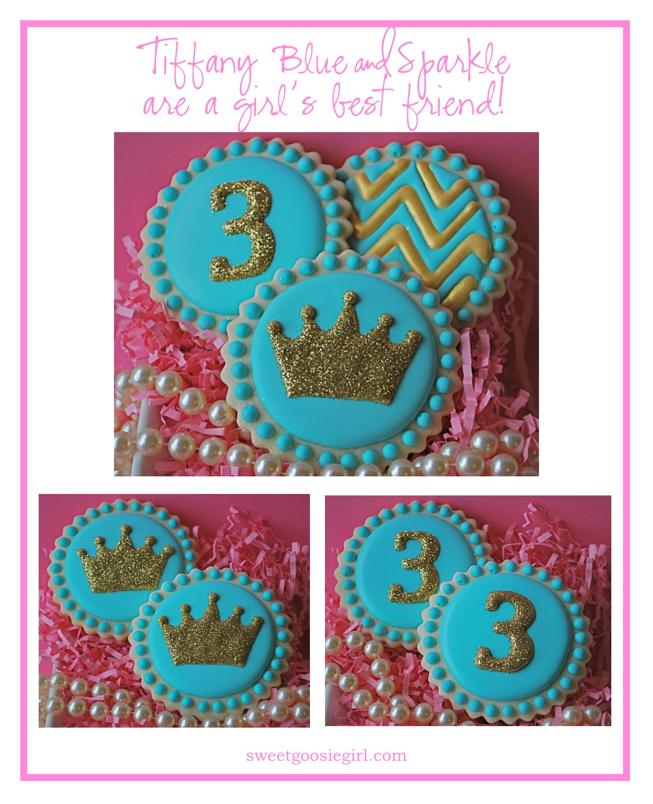 Sweet Goosie Girl: Tiffany Blue and Sparkle Cookies