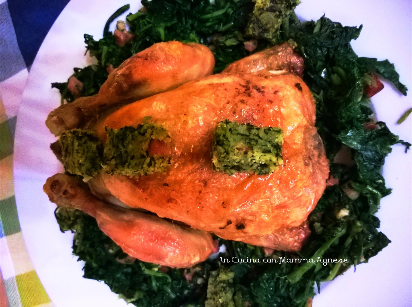 Galletto ripieno con Erbette di Campo | In Cucina con Mamma Agnese