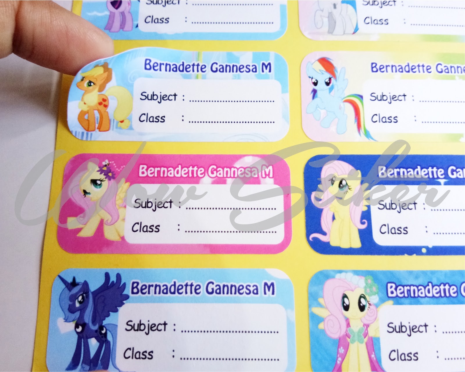 stiker label nama mapel ~ WOW STIKER