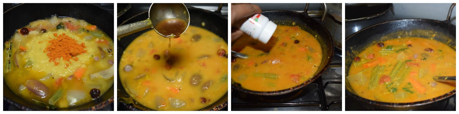Poornima's Cook Book: Sambar / Mixed Vegetable Sambar - Tamilnadu Style