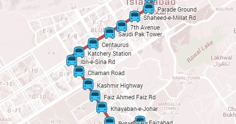 Metro-Bus Islamabad: Stations at Islamabad-Rawalpindi Metro Bus Project