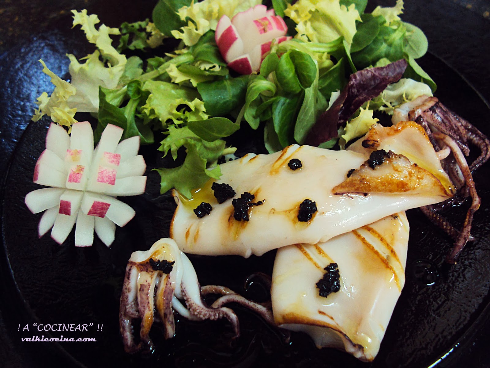 CHIPIRONES A LA PLANCHA CON ACEITE DE AJO NEGRO | ¡¡A COCINEAR ...