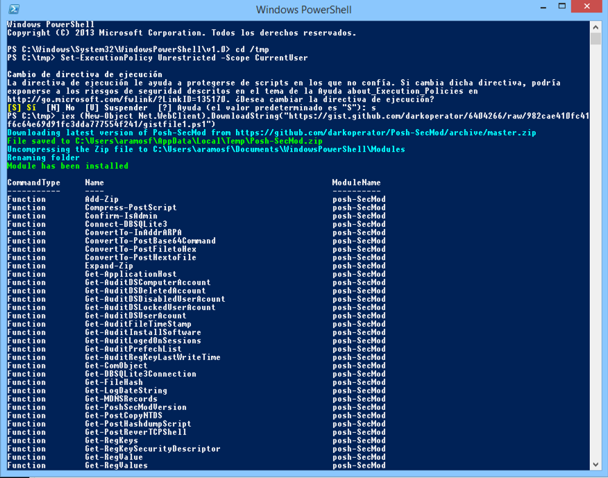 Herramientas De Seguridad En Powershell Posh Secmod ~ Security By Default