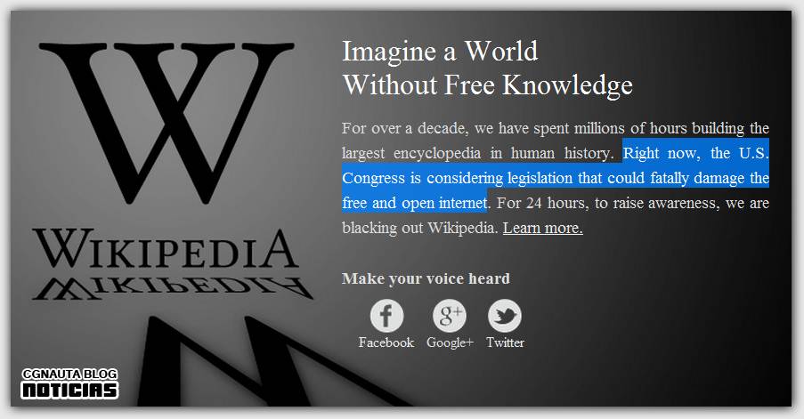 Inicia el cierre de Wikipedia: Un día sin Wikipedia por la defensa de ...