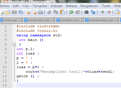 Pengenalan C++ ~ Materi Pemrograman Terstruktur
