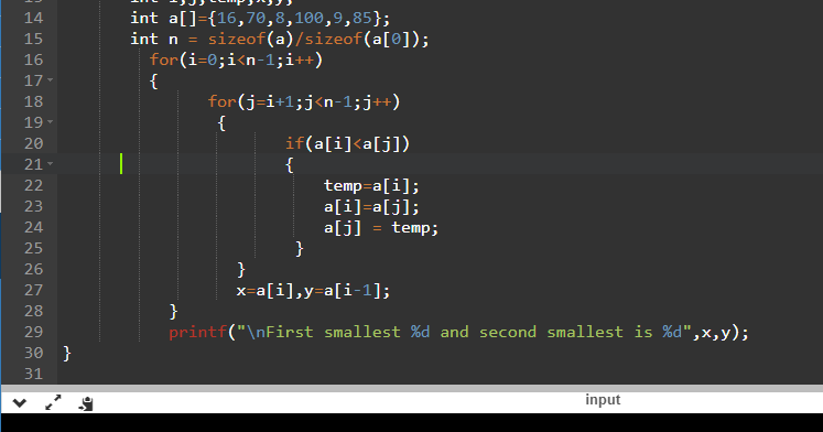 finding first smallest and the second smallest