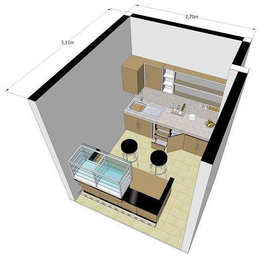 Gambar Desain Kios Minimalis 3D dan 2D Warung Makan - ARUSHA DESAIN