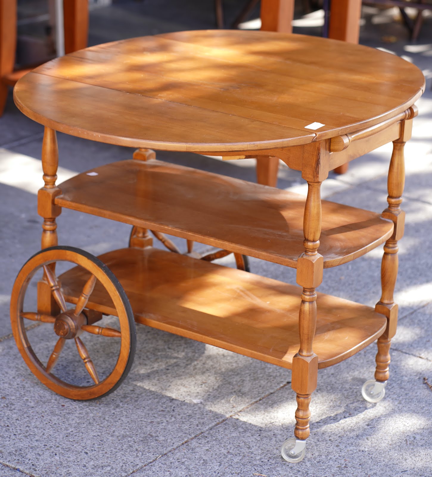 UHURU FURNITURE & COLLECTIBLES: **SOLD** #34074 Drop - Leaf Tea Cart ...