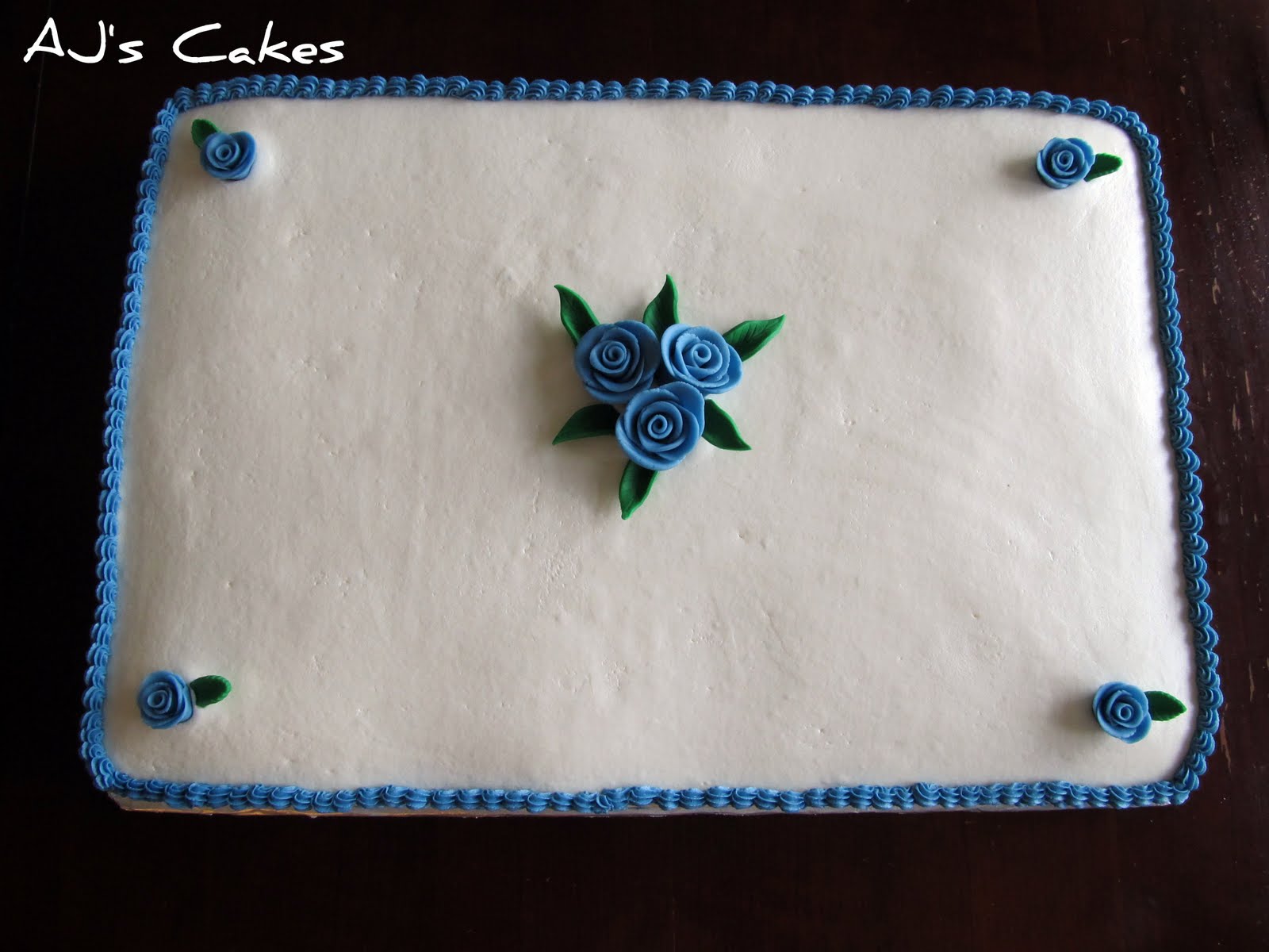 AJ's Cakes: Blue Rose Sheet Cake
