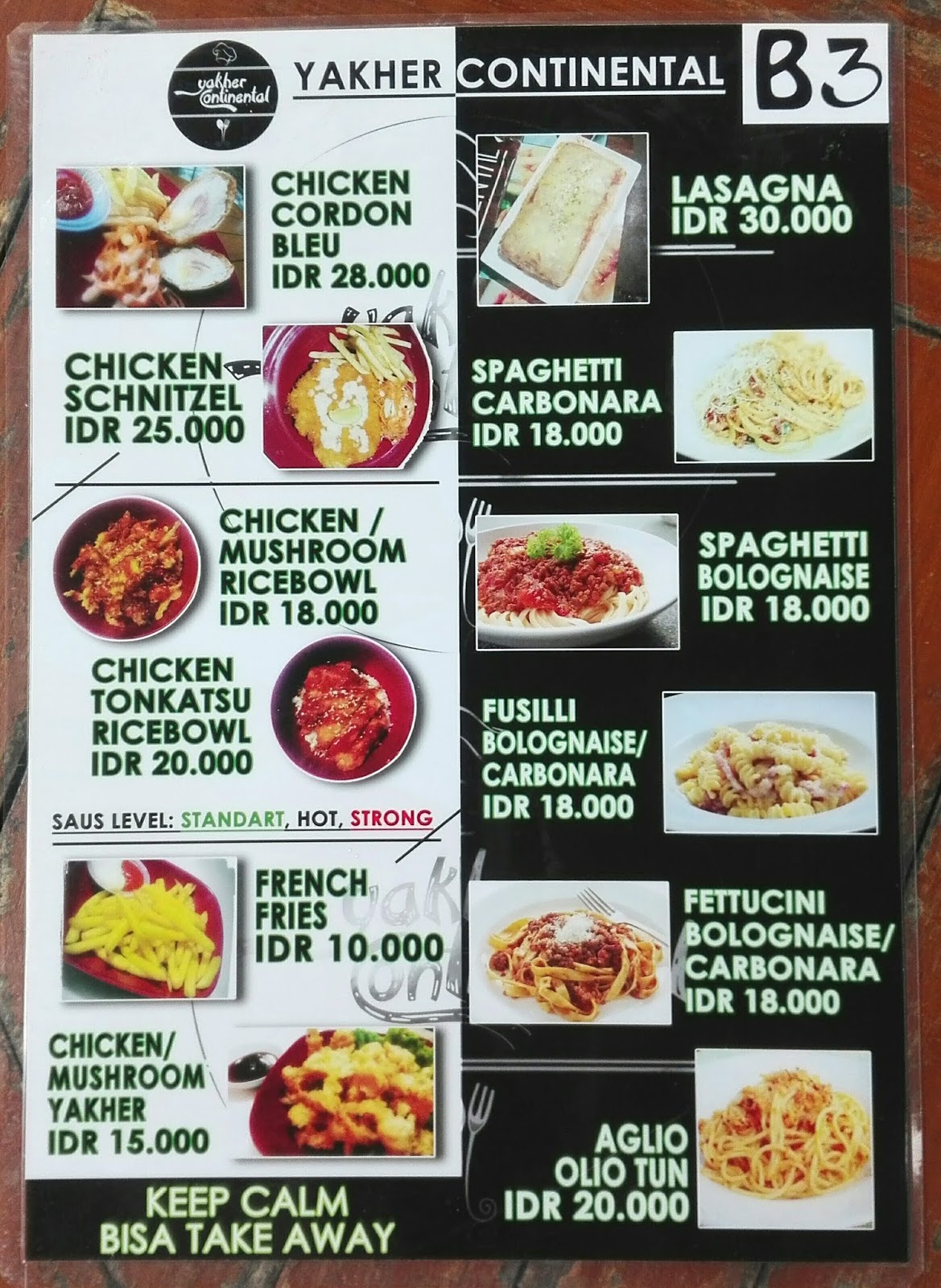Daftar harga makanan dan minuman yang tersedia di dapur kayu manis ...