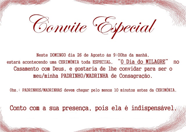 Frases FJU-PA: CONVITE ESPECIAL