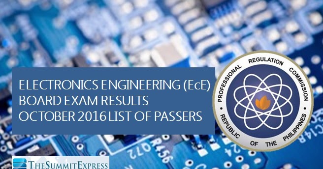 List of Passers: October 2016 ECE, ECT board exam results - The Summit ...